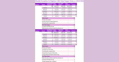 Patient Registrar Productivity - Moore Solutions Inc